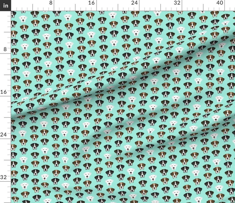 Aqua Boxer Dog Fabric Boxer Dog Fabric by Petfriendly | Etsy