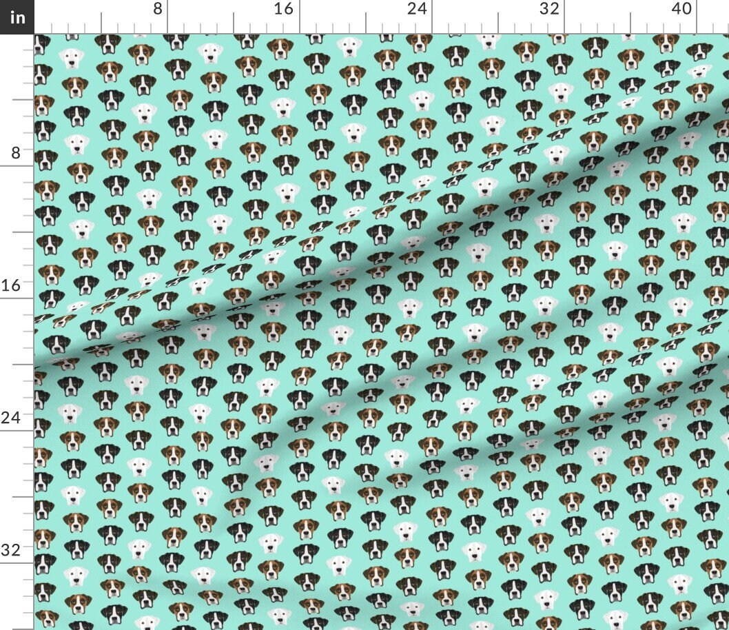 Aqua Boxer Dog Fabric Boxer Dog Fabric by Petfriendly | Etsy