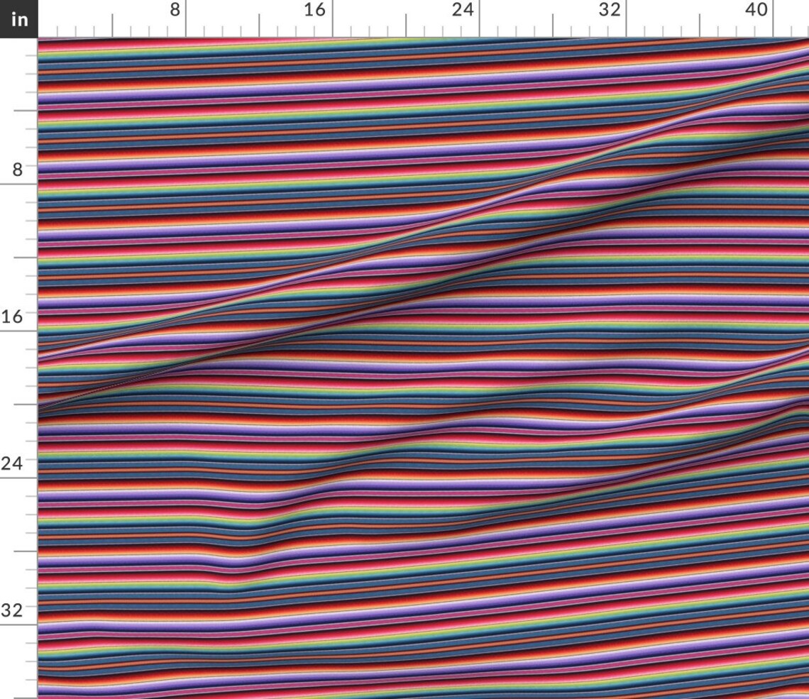 Serape Stripe Fabric Serape by Sewingpatternbee Rainbow | Etsy