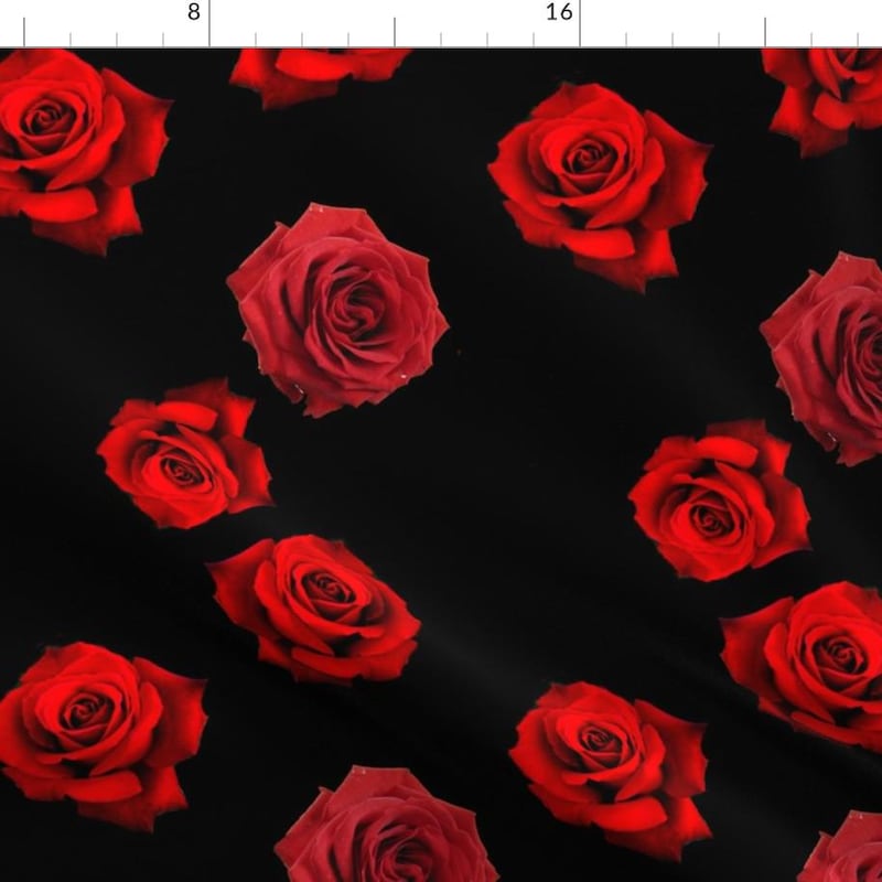 Red Rose Fabric - Etsy