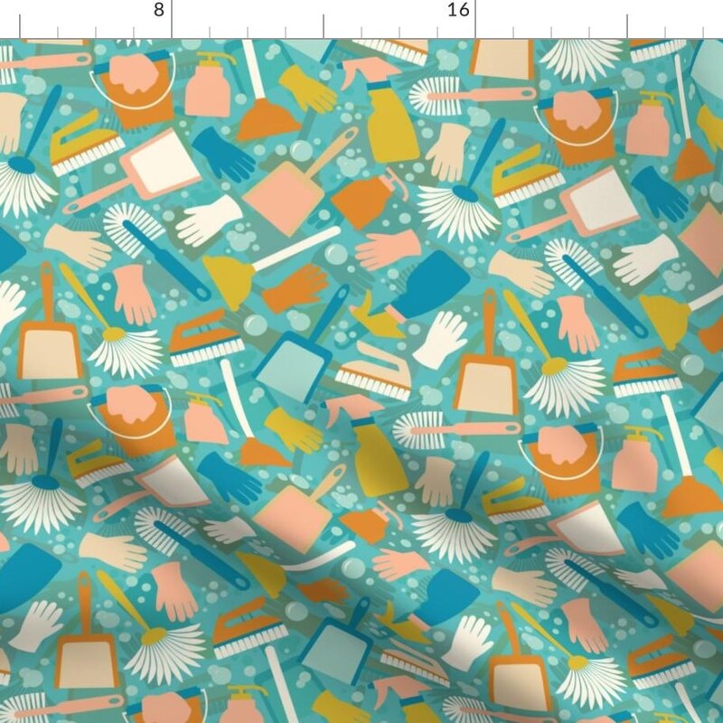 Cleaning Theme Fabric - Etsy