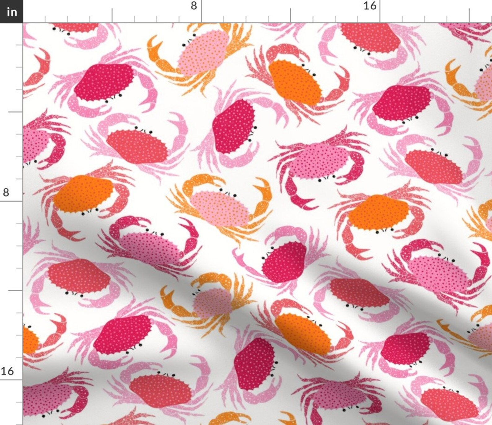 Pink Beach Summer Crabs Ocean Pattern Fabric Crabs Pink - Etsy
