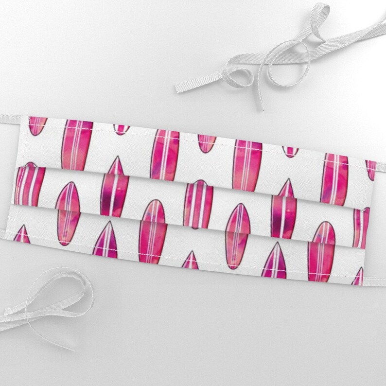 Summer Surfer Fabric Surfboards Watercolor Pink by - Etsy