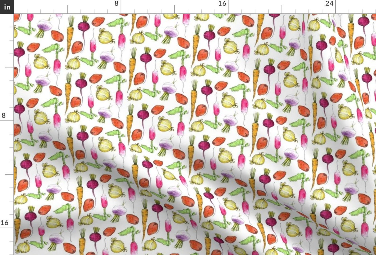 Vegetables Fabric -root Vegetables by Countrygarden- Onion Carrot ...