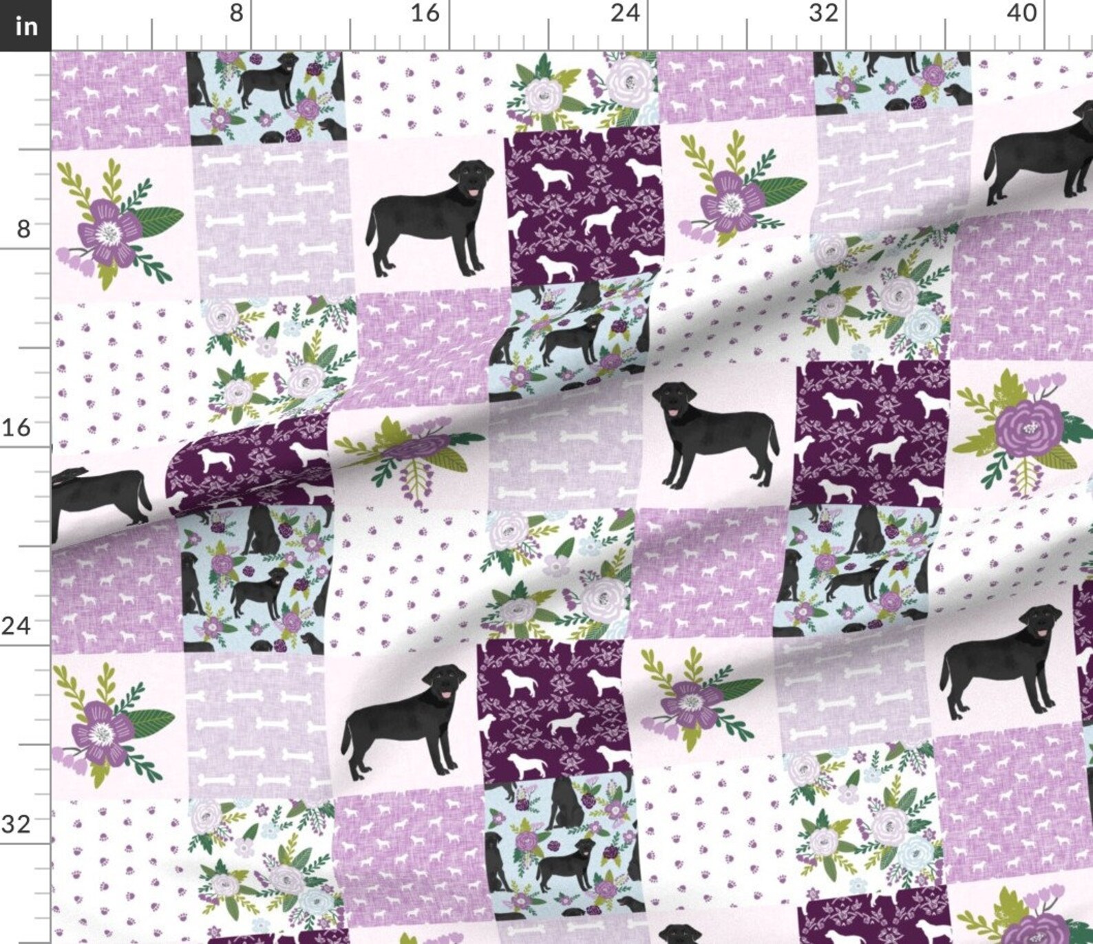 Labrador Retriever Fabric-black Lab C Dog Breed Quilt Pattern - Etsy