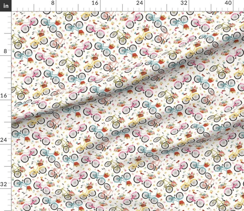 Cycling Colorful Bike Sport Fabric Flowery Bicycles by Emma - Etsy