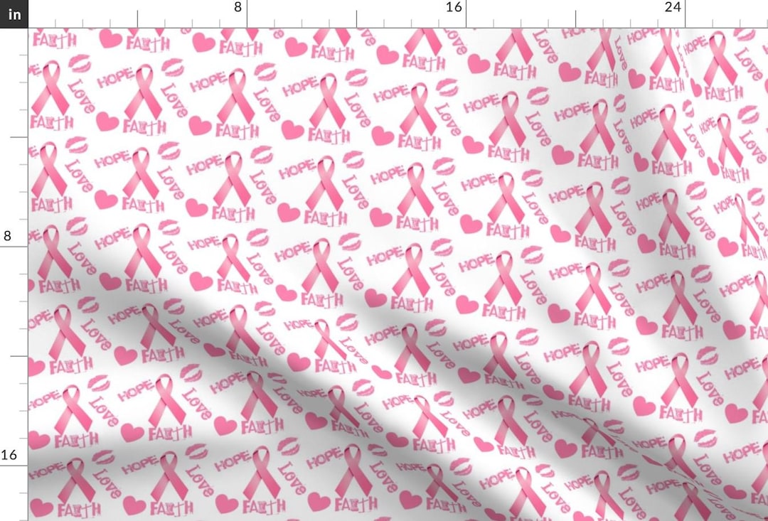Breast Cancer Fabric - Love Faith Hope by Christy Leigh - Breast Cancer ...