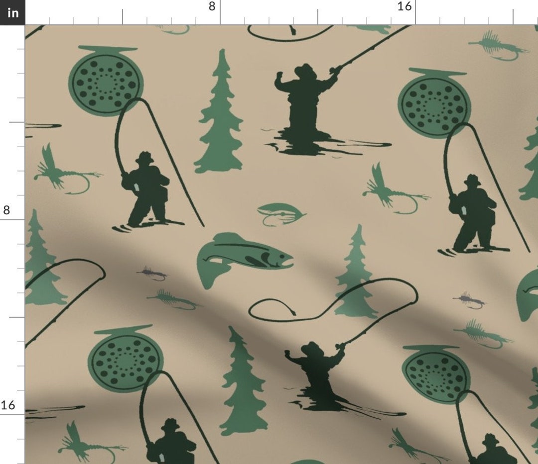 Fly Fishing Fabric Fly Fishing in Montana by Adrianne - Etsy