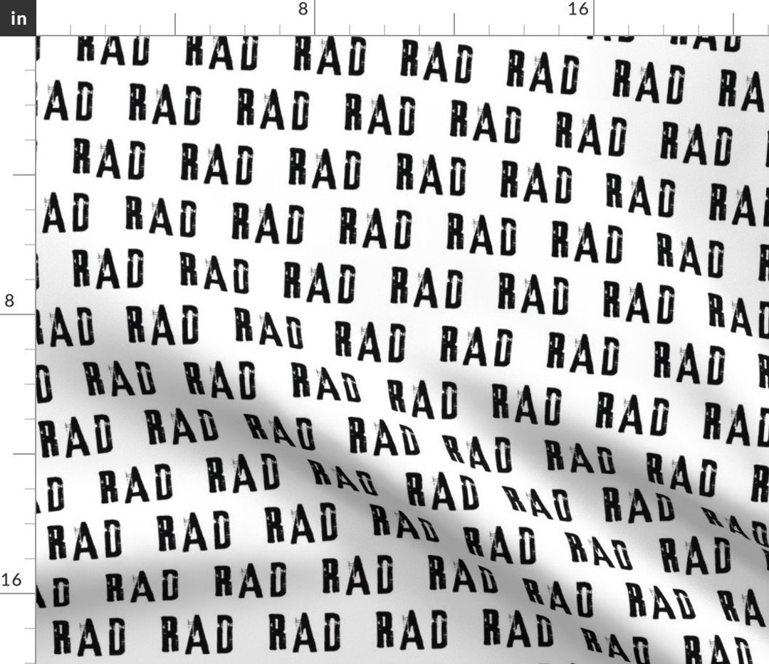 Rad Fabric Rad Black and White Typography Fabric by Little Arrow ...