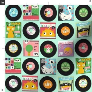 Retro Vinyl Fabric Children's Records by Heidikenney | Etsy