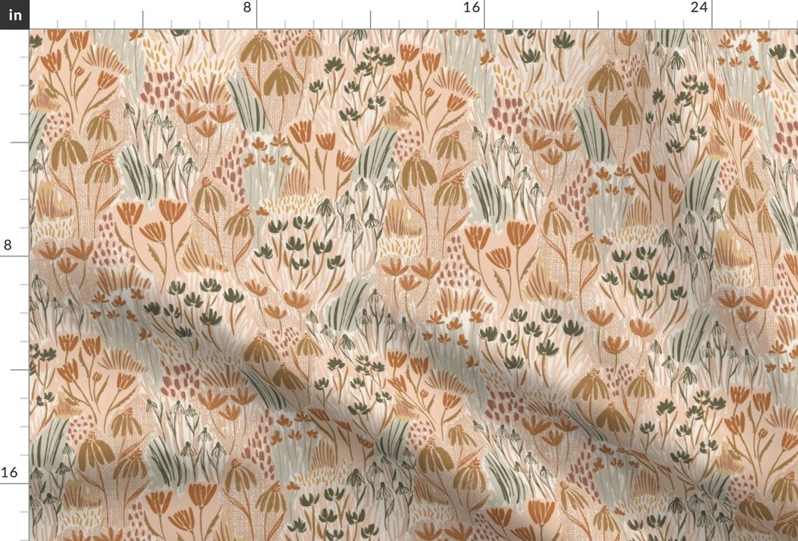 Wildflowers Upholstery Fabric Woodland Floral by - Etsy