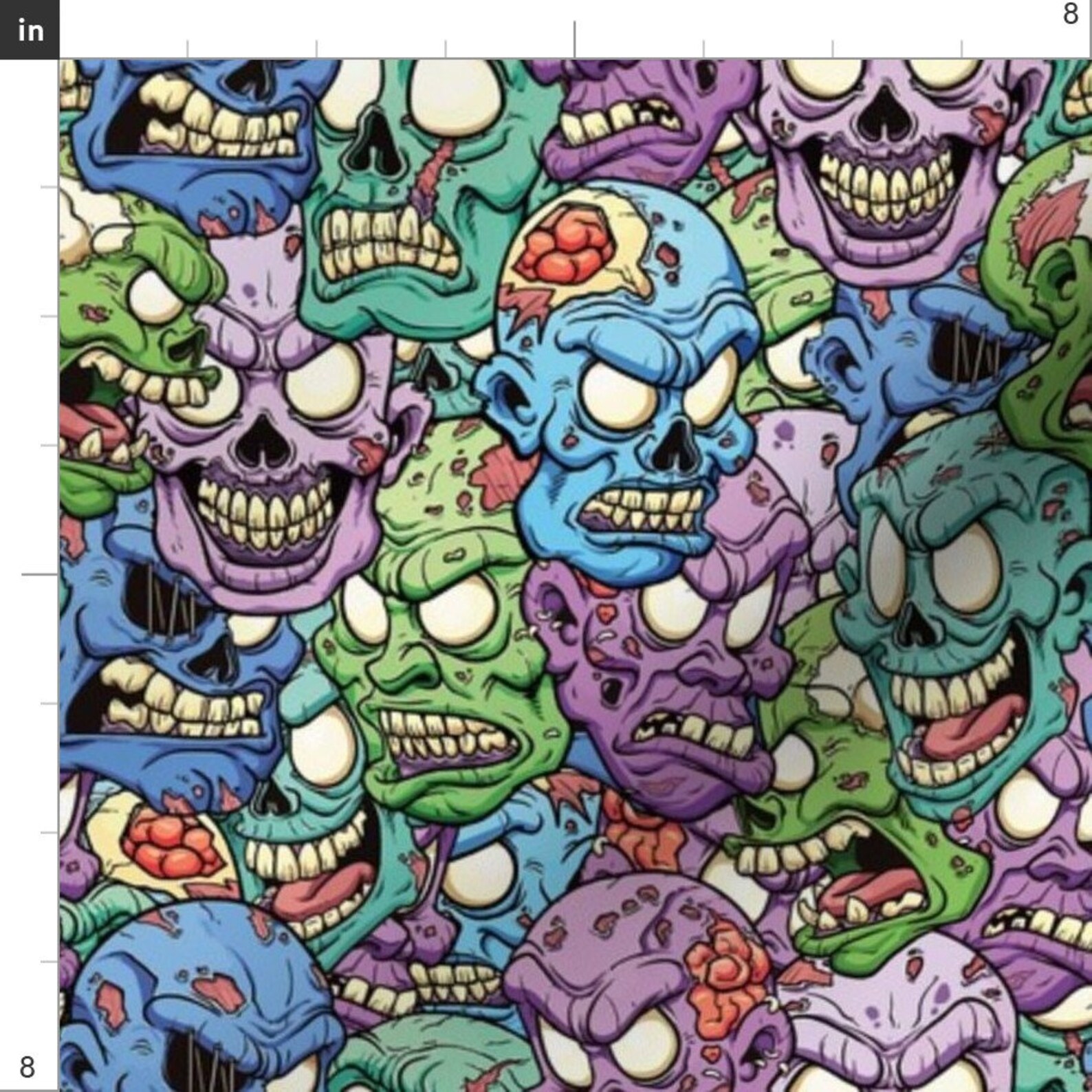 Zombie Fabric Regular Braaaiiiinnsssss by Sandityche | Etsy