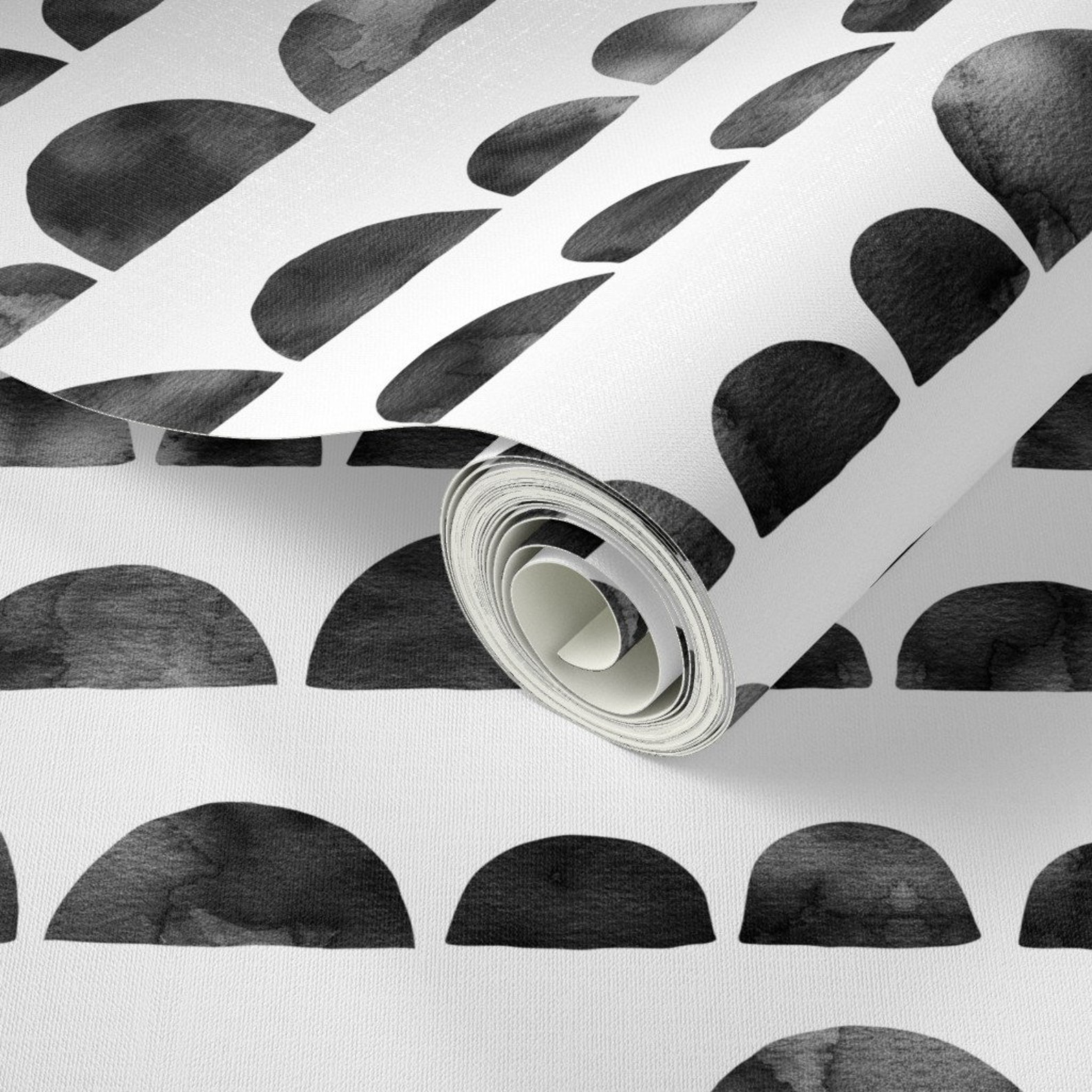 Half Circle Wallpaper Half Circles Black Ink by Heleen Vd - Etsy