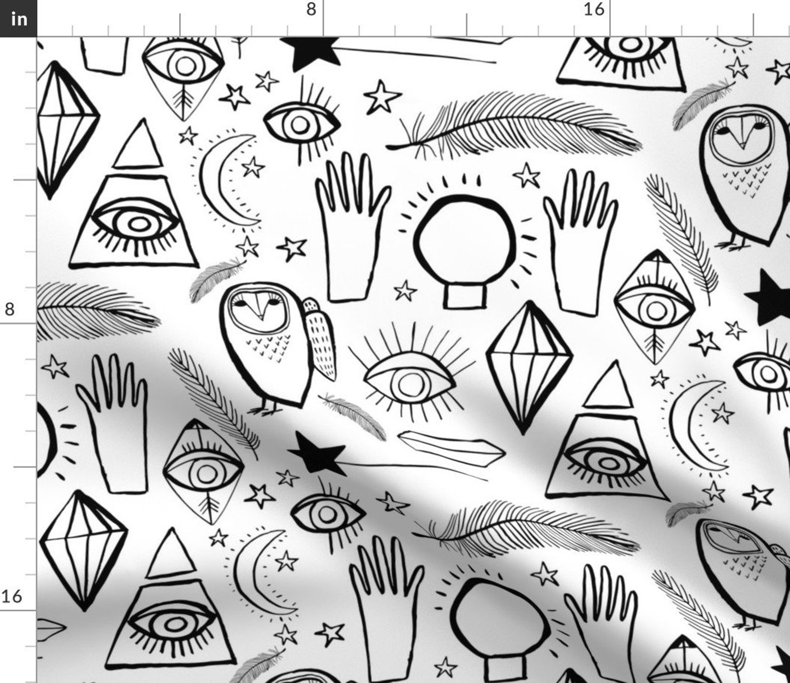 Mystical Fabric Lucid Dreams Symbols by Zoe Ingram Crystal - Etsy