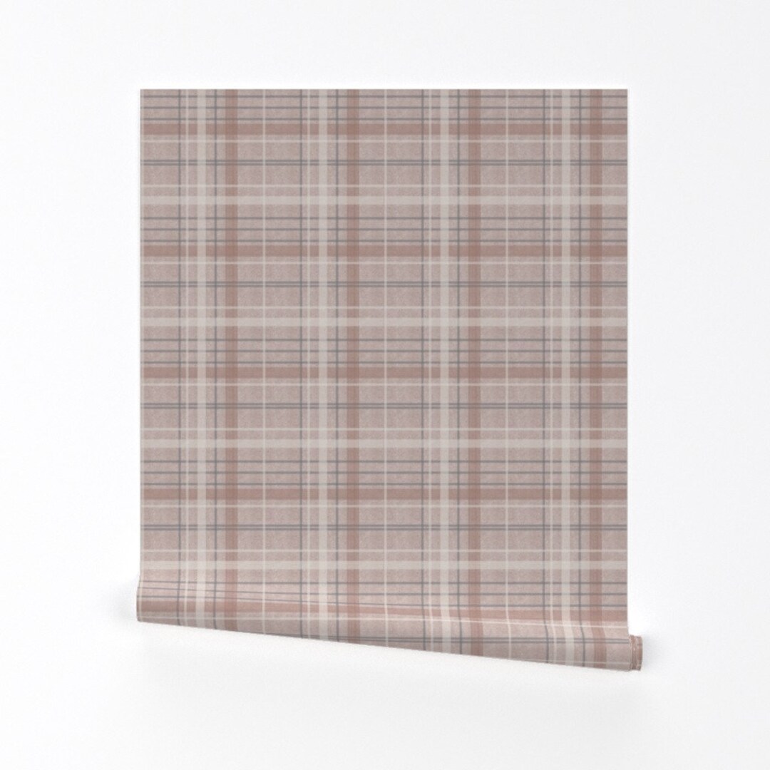 Dusty Brown Plaid Wallpaper Cozy Brown Plaid by Stacystudios Mave Check ...
