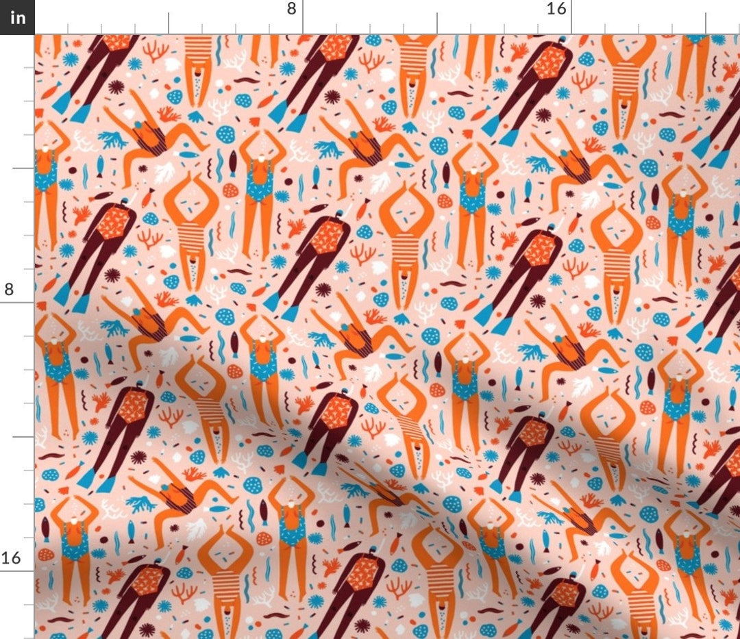 Swim Fabric Swimmer in Pink by Tasiania Swimmers Pink Blue Red Coral ...