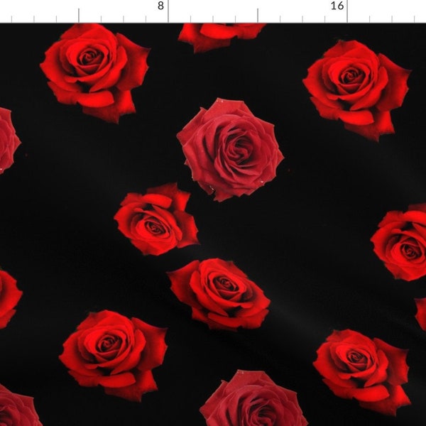 Red Rose Fabric - Etsy