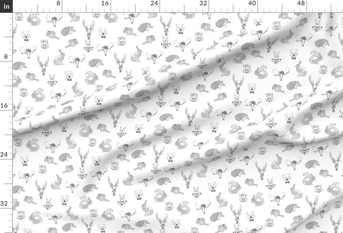 Hipster Woodland Animals Fabric - Woodland Animals by Hipkiddesigns ...