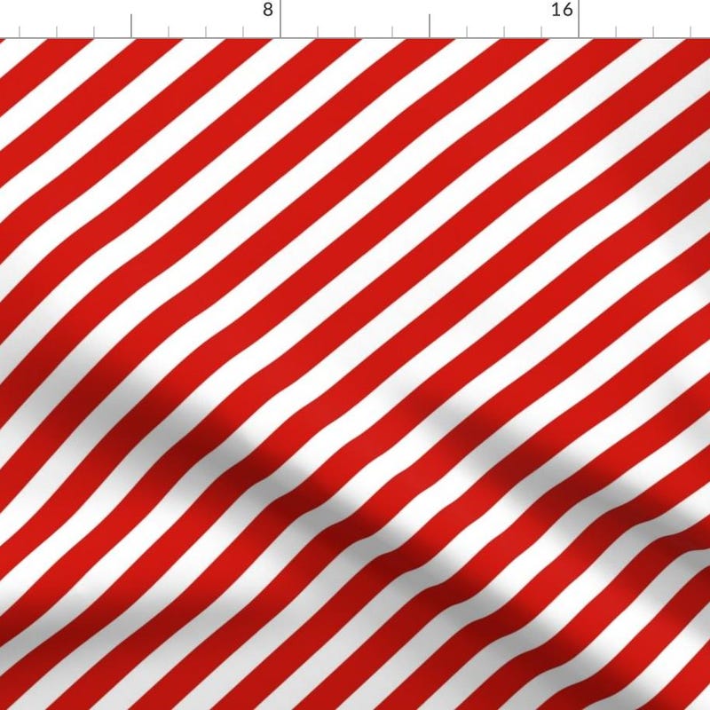 Red and White Striped Fabric - Etsy