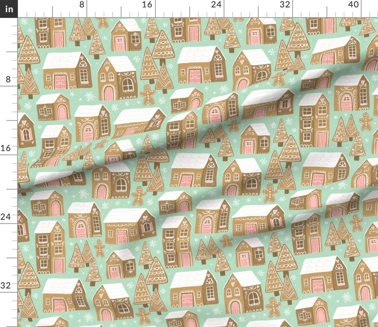 Gingerbread Houses Fabric Gingerbread Village by Robyriker - Etsy