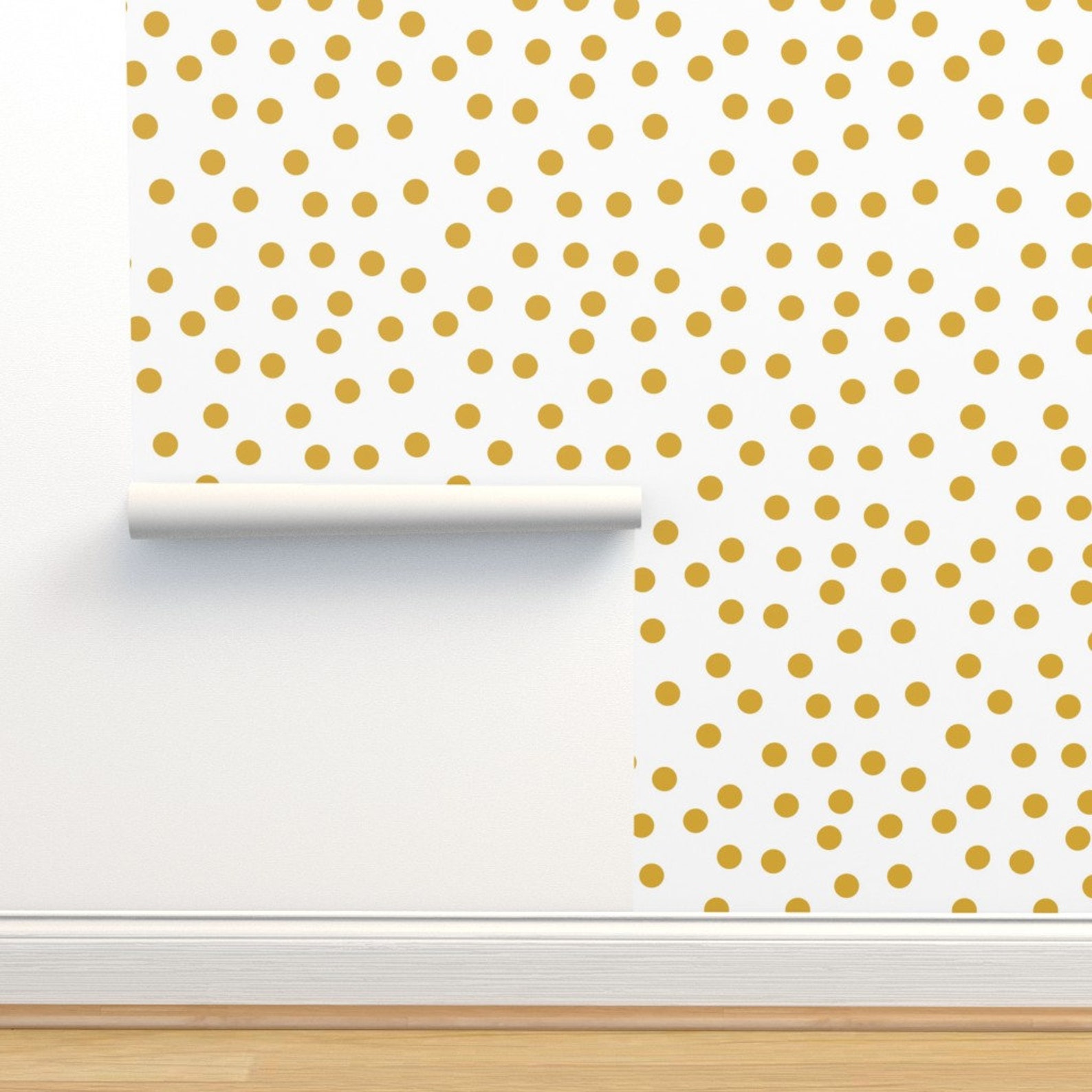 Modern Wallpaper Polka Dot Scatter Mustard by - Etsy
