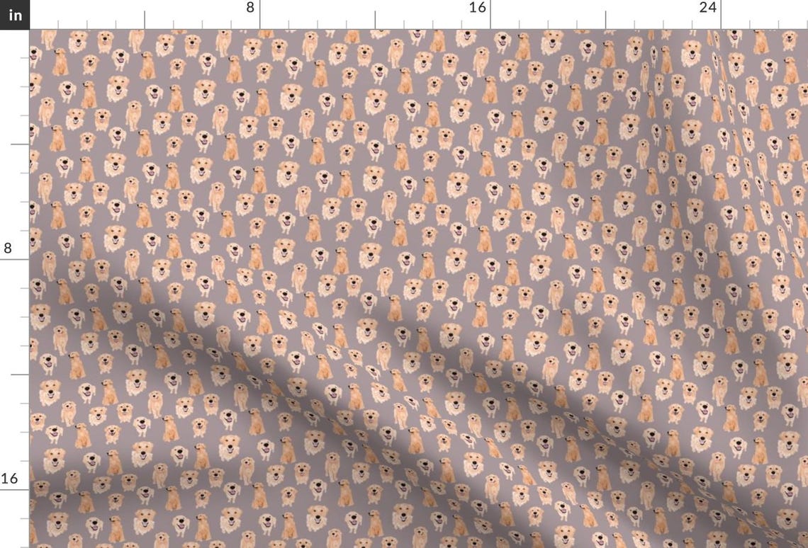 Tiny Scale Golden Retriever Fabric - Golden Retrievers by ...
