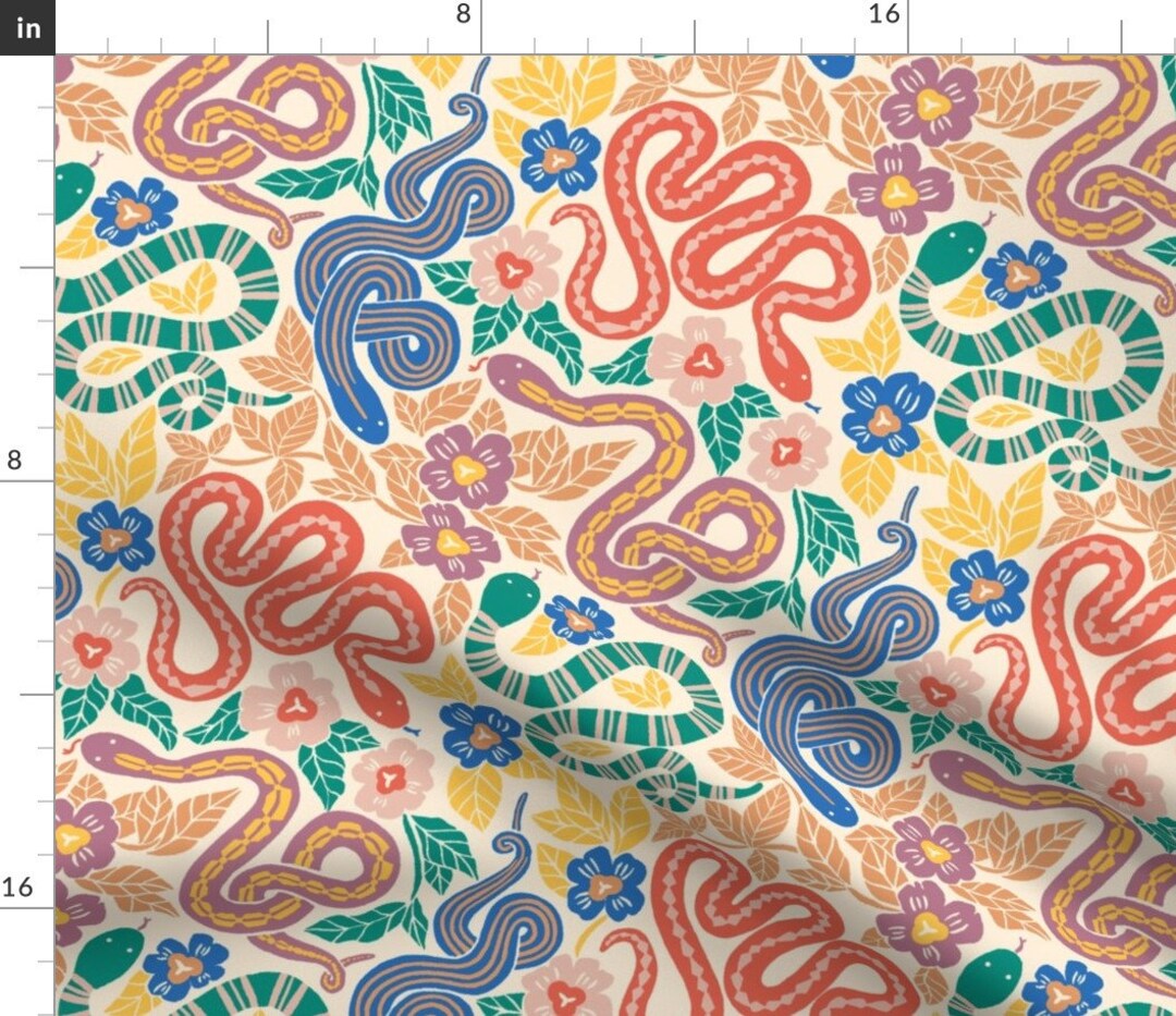Colorful Fabric Garden Snakes by Nuthatchstudio Floral Reptiles Flowers ...
