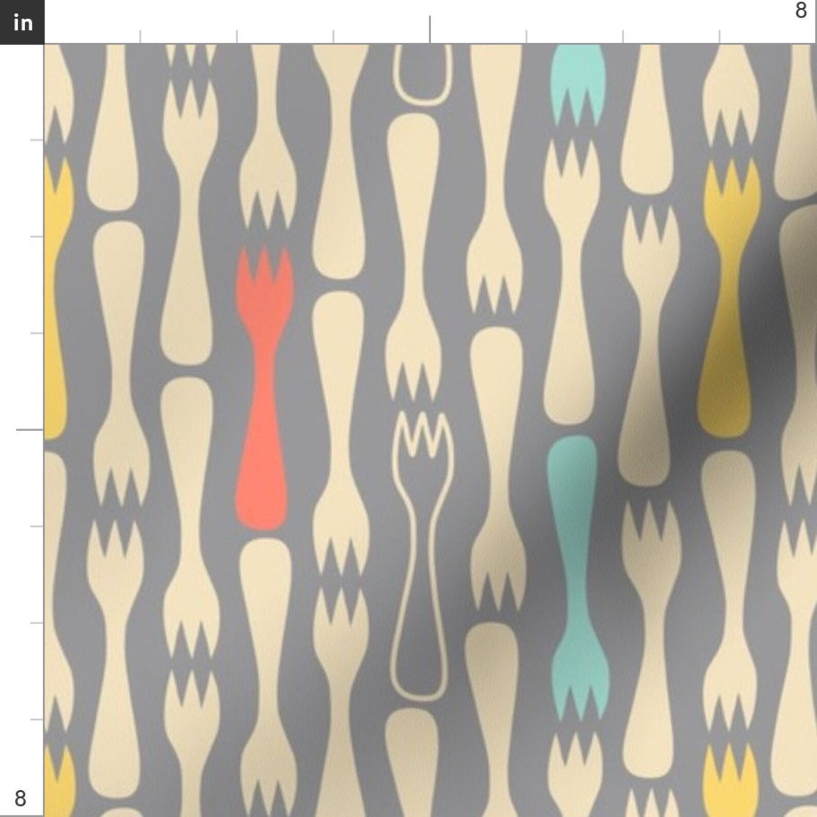 Mod Scandi Fork Fabric Forks by Oleynikka Retro Mod Fork - Etsy