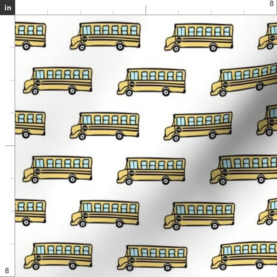 School Bus Fabric School Bus Yellow by Littlearrowdesign | Etsy