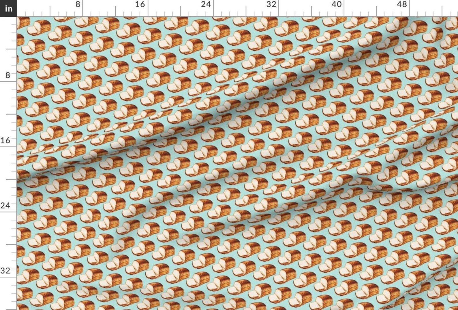 Bread Fabric - Bread by Kellygilleran - Bread Loaf Food Vintage Retro ...