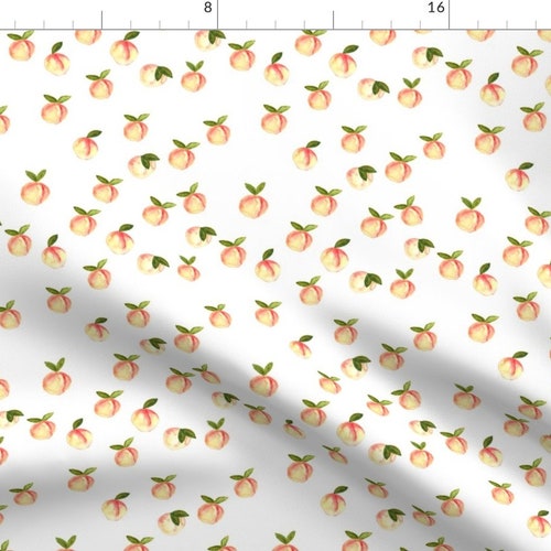 Watercolor Peaches Fabric Watercolor Peaches White by - Etsy