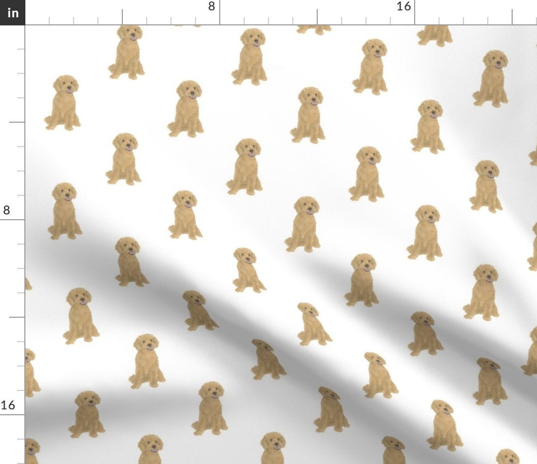 Illustrated Dogs Fabric Golden Doodle by Theprintsprincess Doodle ...