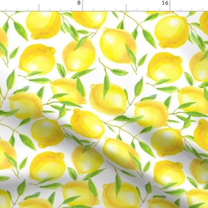 Citrus Yellow Lemon Trees Fruit Fabric Lemons Pattern Design by ...