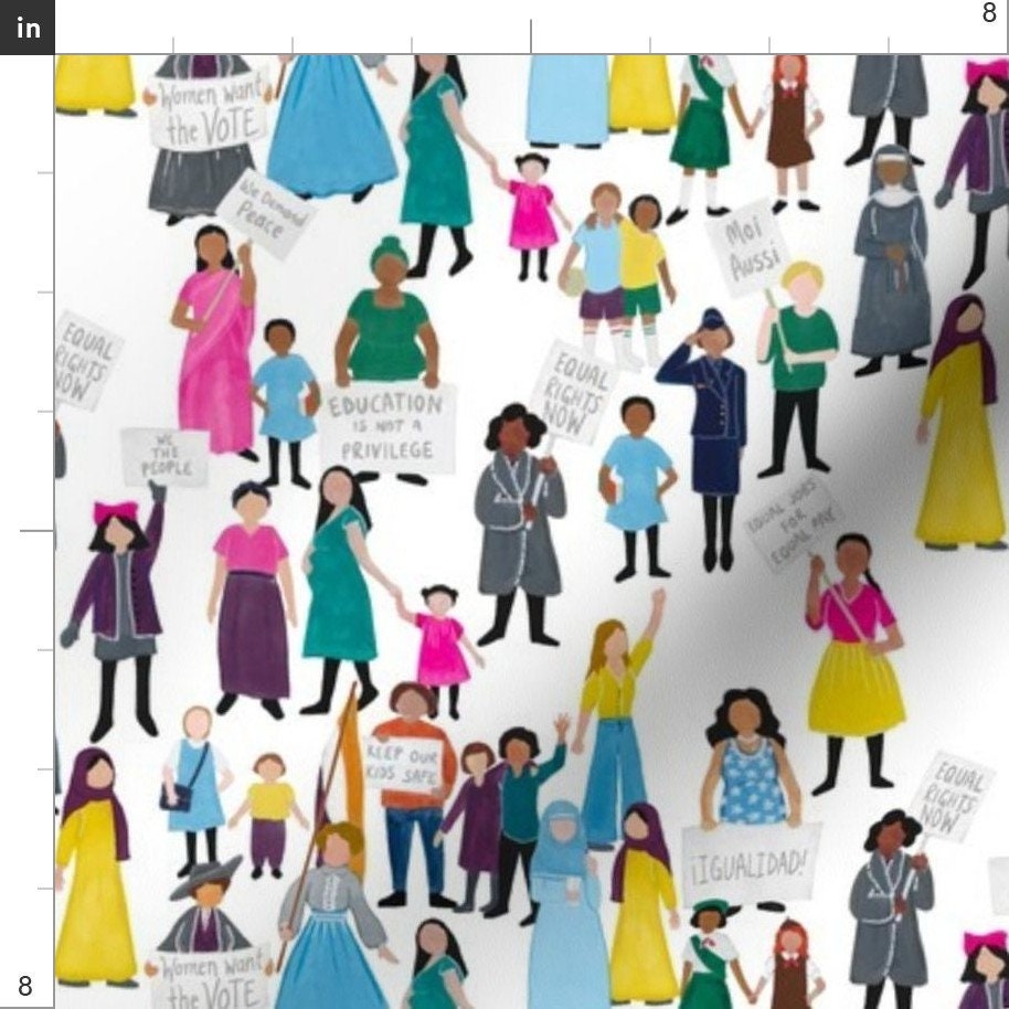 Womens March Fabric Womens Rights Around the World by | Etsy