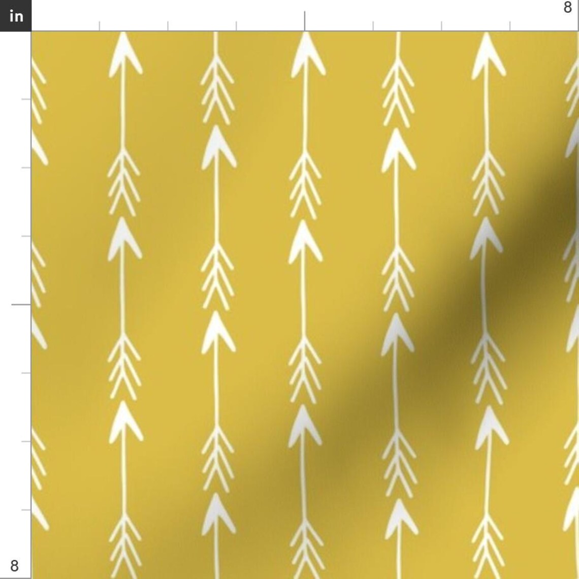 Arrow Fabric - Arrow // Arrows Mustard Yellow Arrow Fabric Nursery Baby ...
