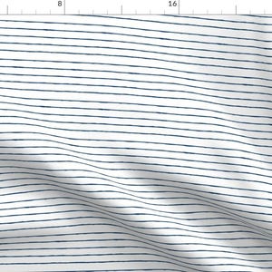 Nautical Stripe Fabric Swim Lane Stripe in White and Nautical Navy by ...