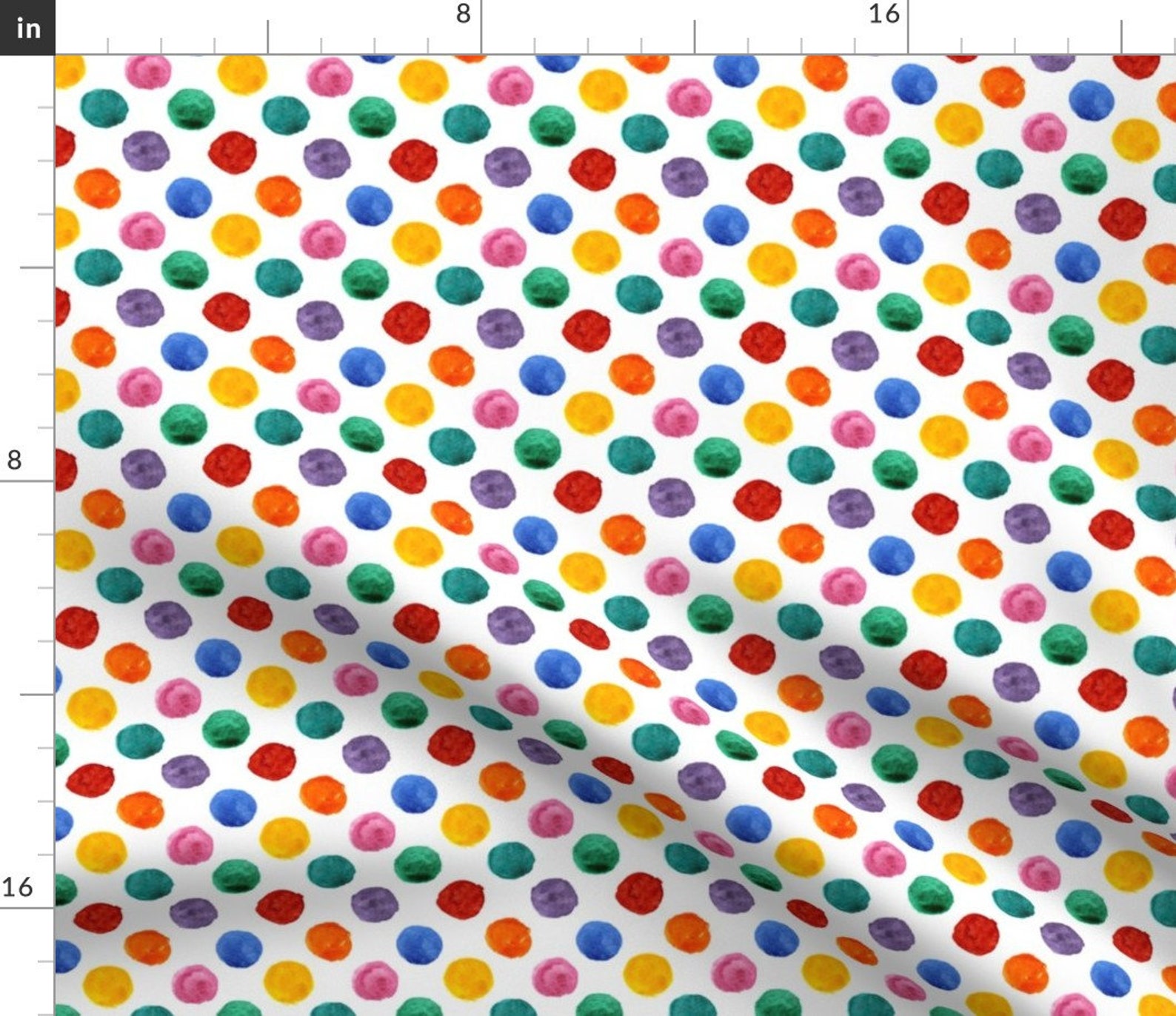 Rainbow Watercolor Polka Dot Fabric Colorful Polka Dot | Etsy