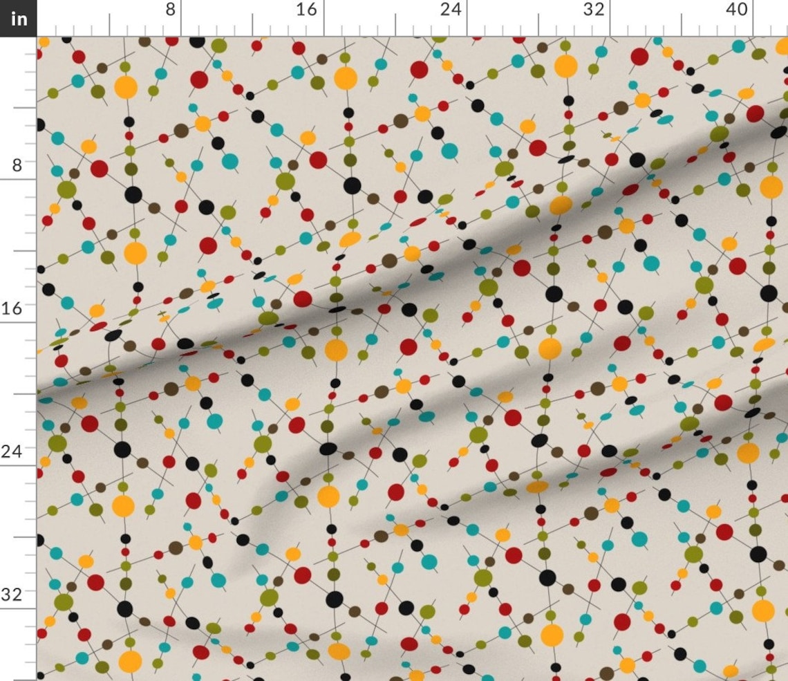 Mid-century Modern Fabric Bubbles and Sticks by Mid-century - Etsy
