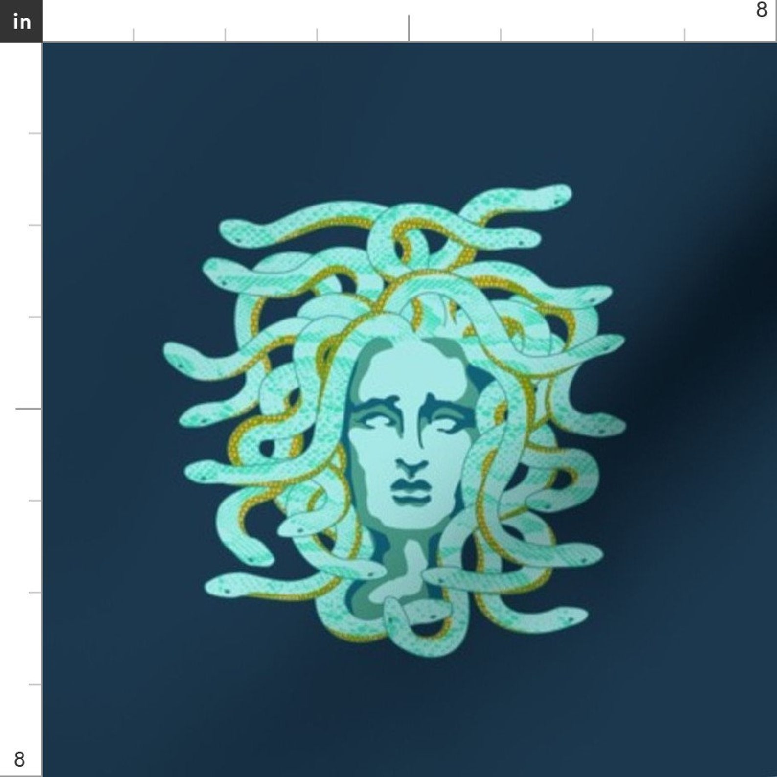 Greek Myth Embroidery Template on Cotton - Medusa by Heatherinbrooklyn ...