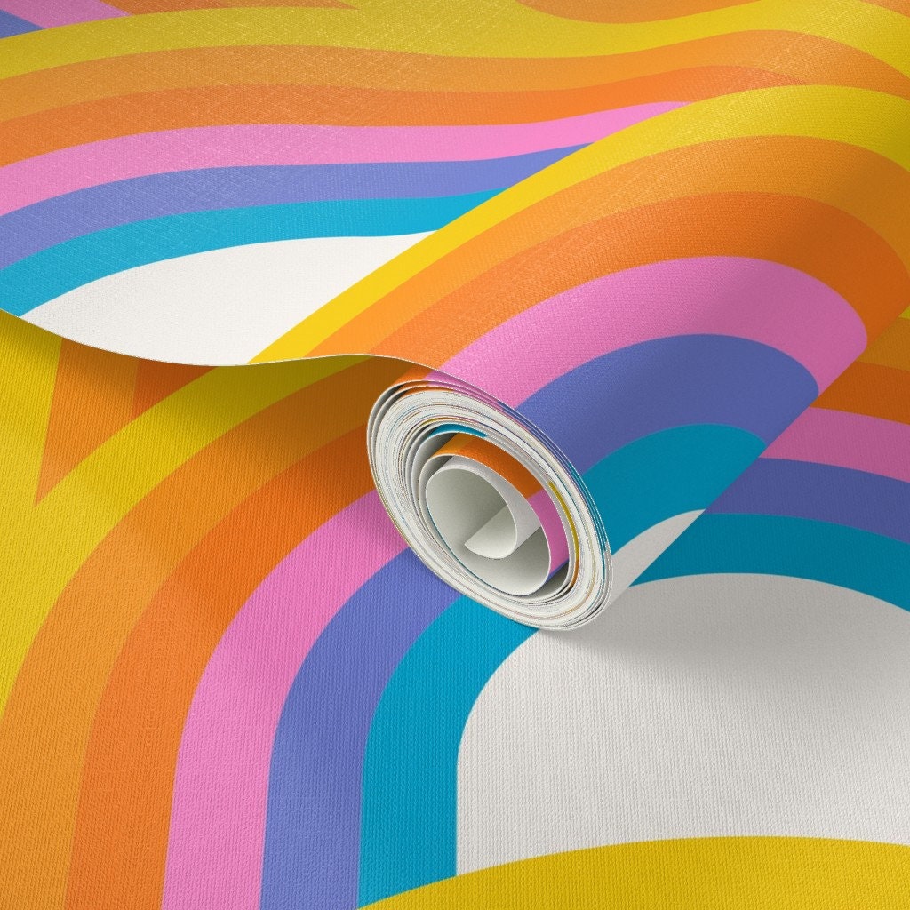 70s Retro Wallpaper Rainbow Arches by Circa78designs - Etsy