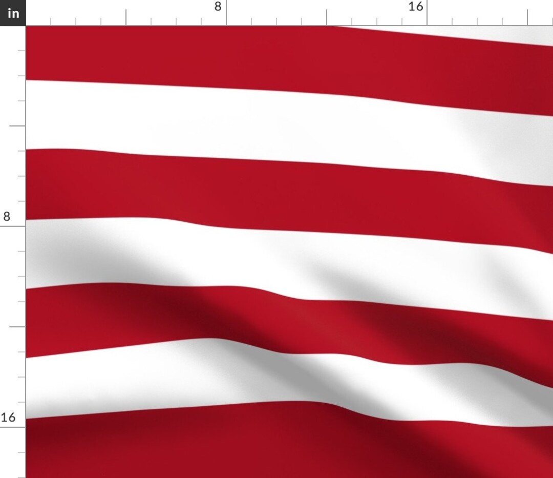 Red Stripes America Fabric Red and White Wide Horizontal - Etsy