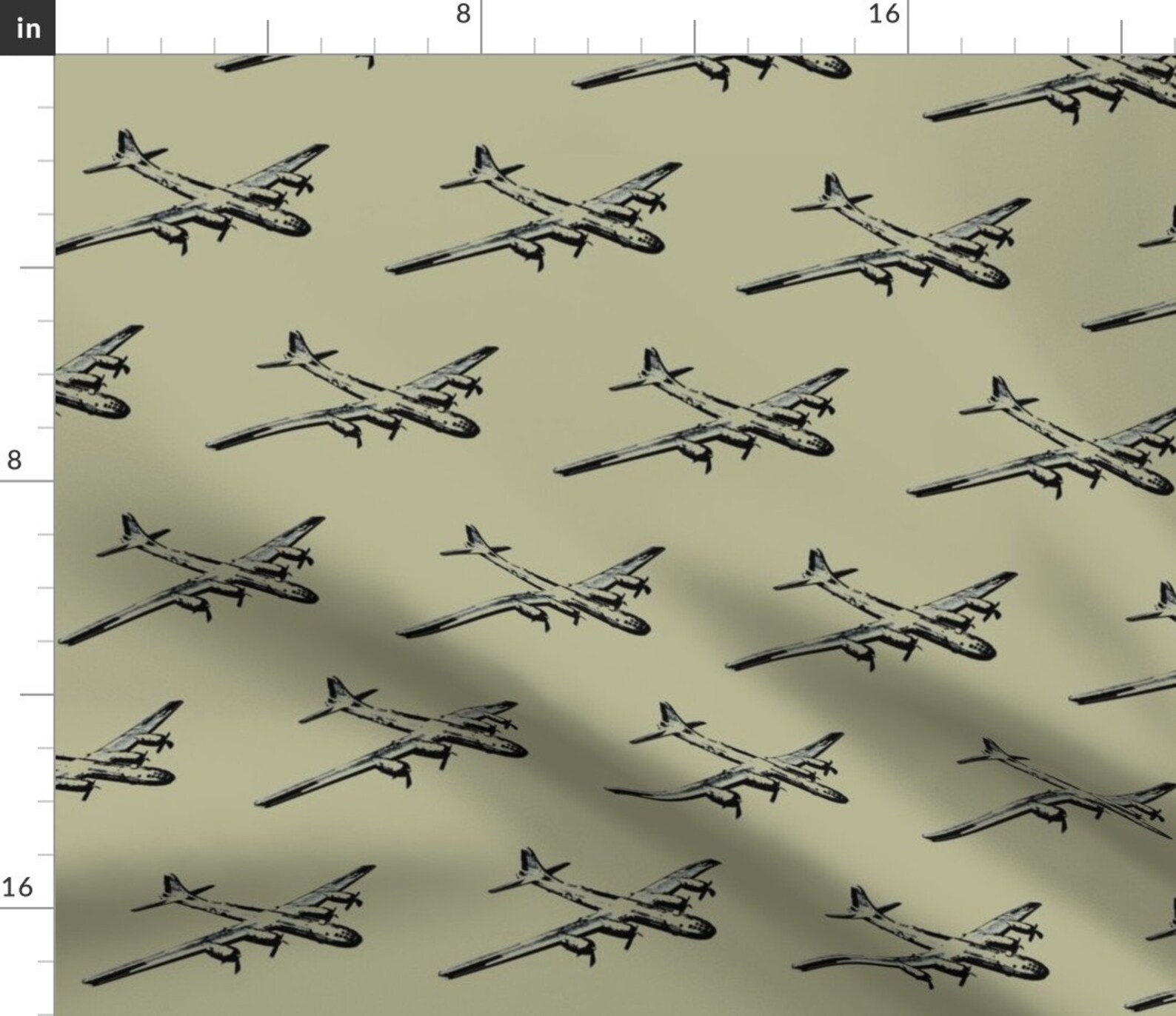 Vintage Aircraft Fabric Wwii Bomber in Grey by Pennyroyal - Etsy