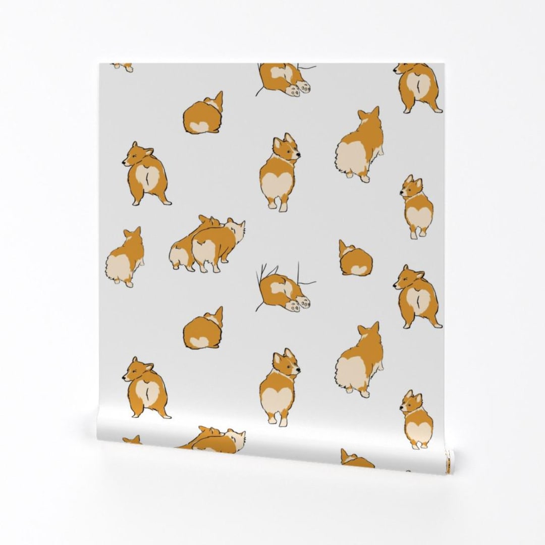 Cute Corgis Removable Peel and Stick Wallpaper - Corgi Butts Herding ...