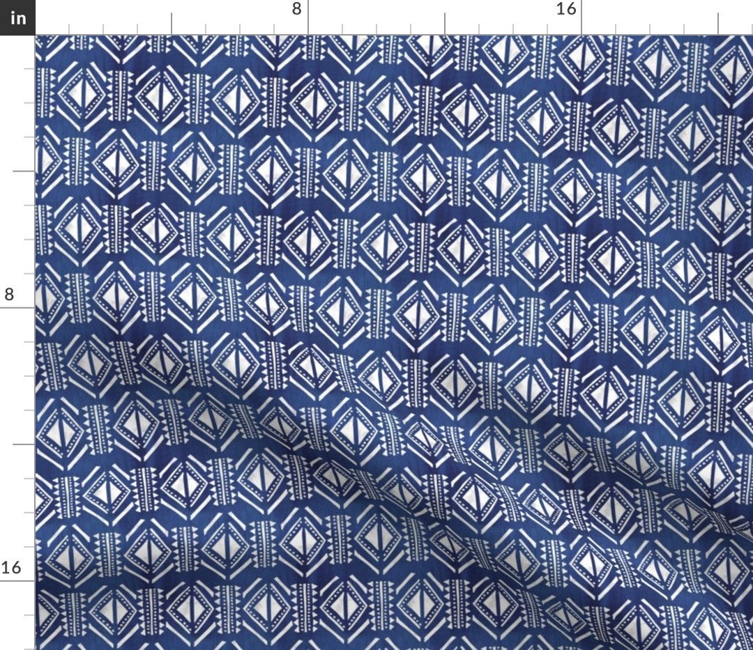 Modern Fabric Kahala Pattern Indigo by Schatzibrown Modern Bohemian ...