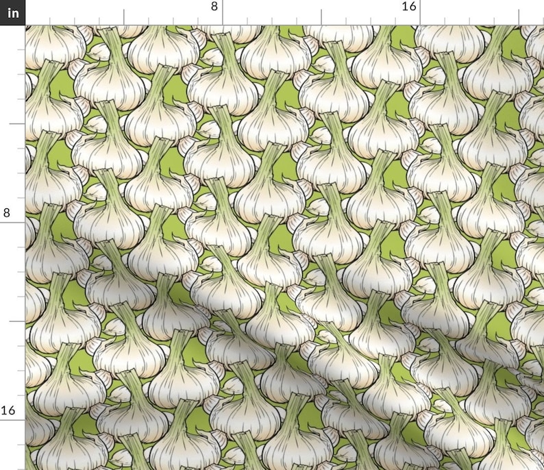 Garlic Fabric Garlic by Hannafate Garlic Vegetable Food - Etsy