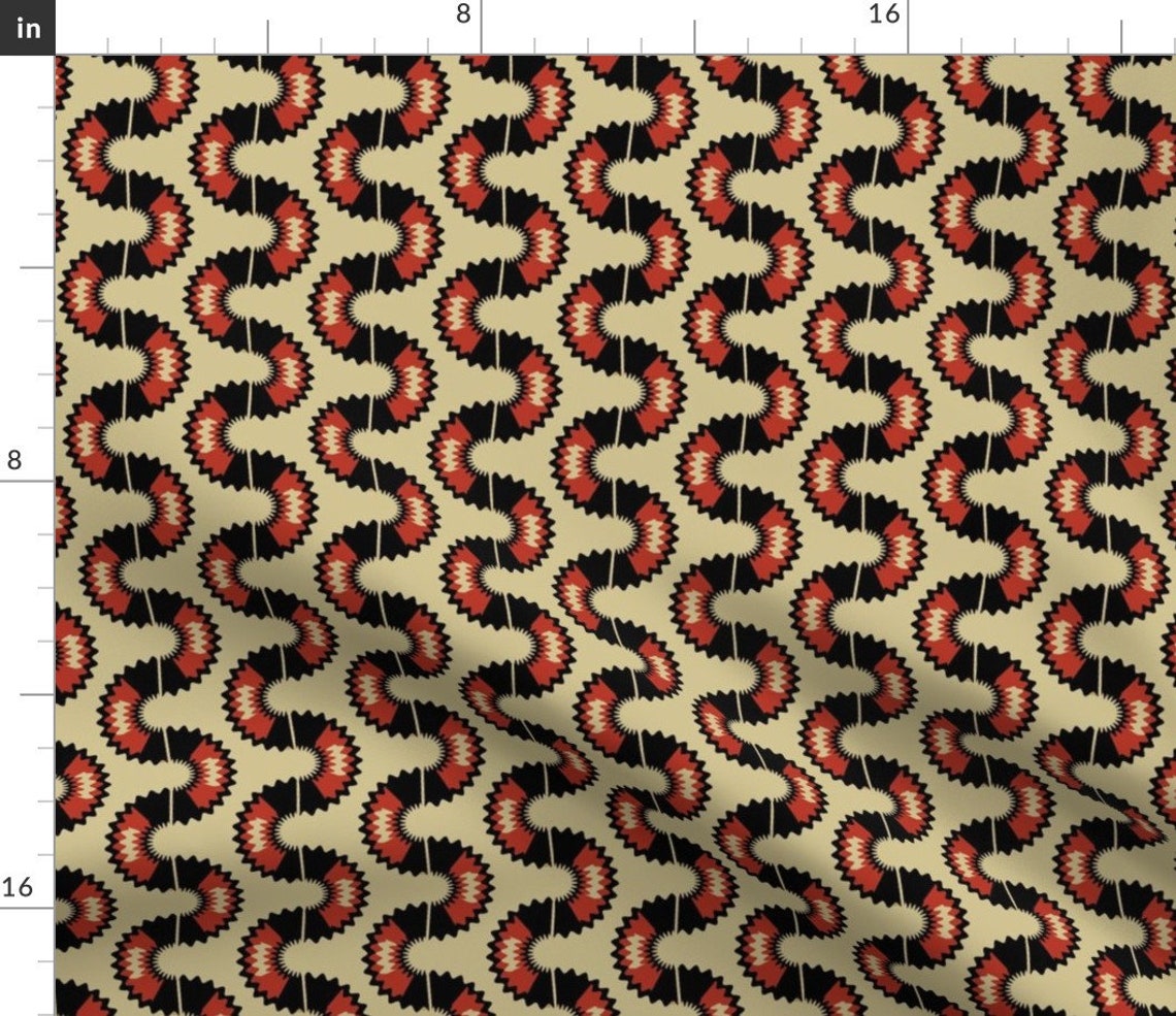 Abstract Snake Fabric rhodesian Snake black Snake Red - Etsy