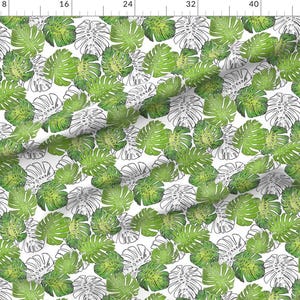 Monstera Fabric Monstera Deliciosa Leaf by Landpenguin Monstera ...