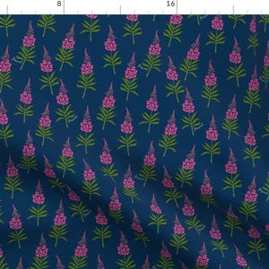 Pink Fireweed Fabric - Spring Fireweed by Aspen Redesign - Bright Pink ...