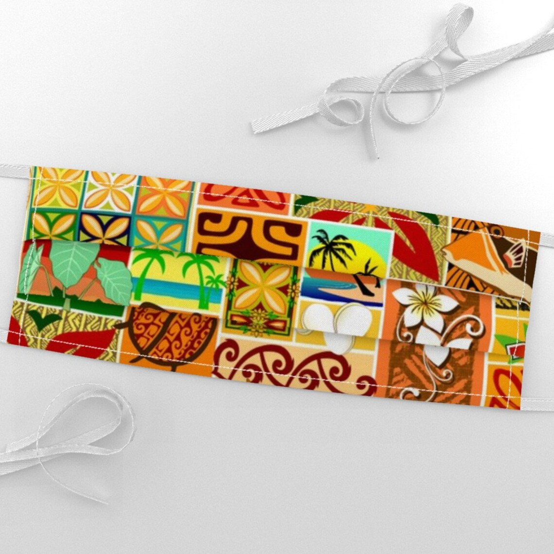 Retro Geometric Hawaiian Fabric Hawaiian Motif 004 by | Etsy