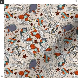 Swear Word Fabric Sweary Pinups and Tatts by Cynthiafrenette Adult ...